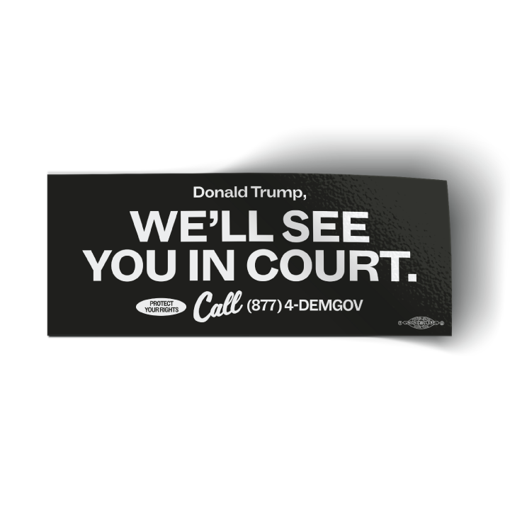 We’ll See You In Court Bumper Sticker – DGA Store